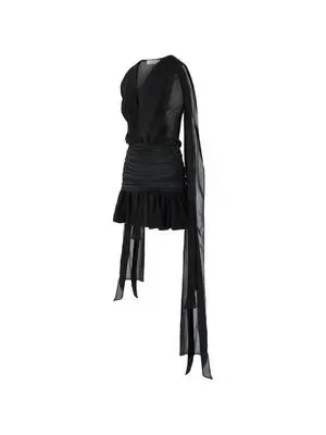 Blumarine Draped V-neck Mini Dress