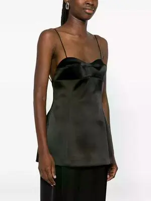 RÓHE Sleeveless Top With Spaghetti Straps - Black