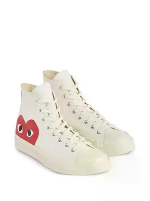 CONVERSE X COMME DES GARONS PLAY Heart Print High Top Sneakers