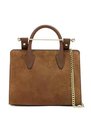 Strathberry Mini Tote With Chain Detail - Brown