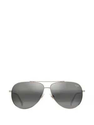 Maui Jim Hauoli Xl Pilot-frame Sunglasses - Silver