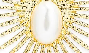 KENNETH JAY LANE Faux Pearl Fan Earrings