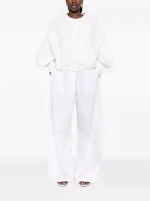 THELATEST Elasticated-waist Palazzo Pants - White