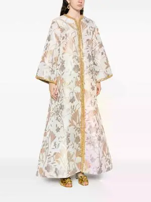 BARUNI Aziza Floral-jacquard Maxi Dress - White