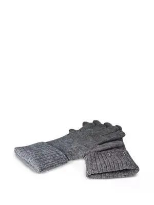 Max Mara Zamianew Ribbed Gloves - Grey