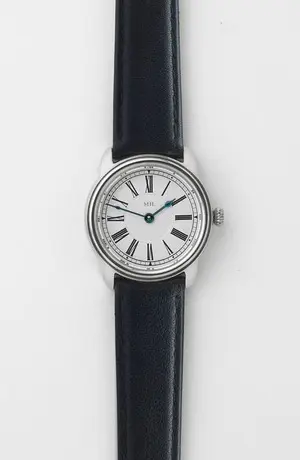 MARCH HARE WATCHES Vintage Inspired Watch - Silver Watch - Black Strap