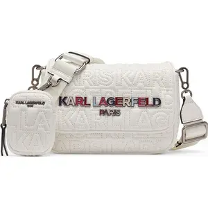 Karl Lagerfeld Paris Voyage Crossbody Messenger Bag - White Multi