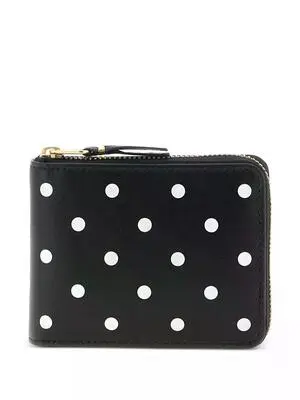 Comme Des Garçons Polka Dot Printed Wallet - Black