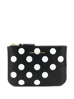 Comme Des Garçons Polka Dot Print Wallet - Black