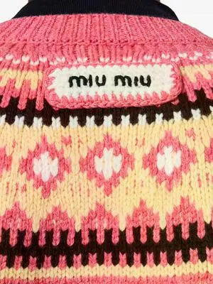 Miu Miu Jacquard Cardigan - Pink