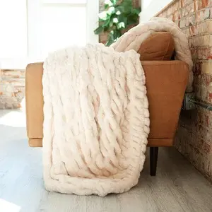 MINKY COUTURE Hugs Oatmeal Blanket