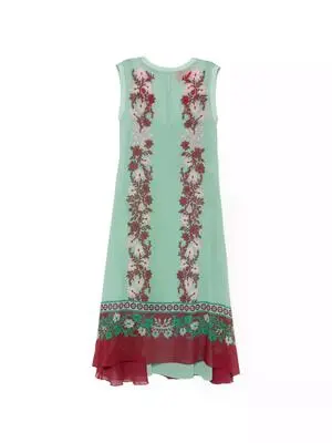 La DoubleJ Floral Silk Midi Dress