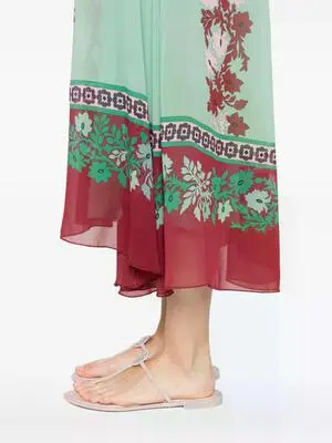La DoubleJ Floral Silk Midi Dress