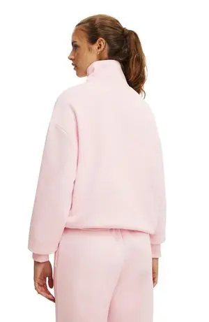 Cotton:on Active Plush Half Zip Sweatshirt - Cherry Dream