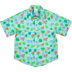 FLORENCE EISEMAN Printed Linen-look Camp Shirt