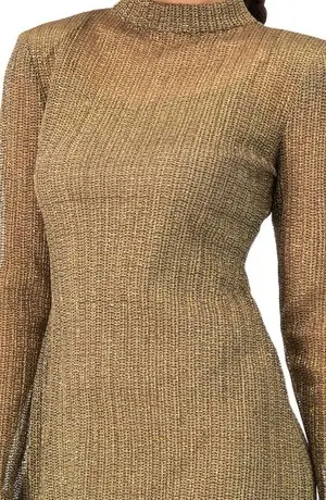 IVONNE Short A-line Long Sleeve Dress