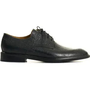 VELEZ Croco Embossed Leather Derby Shoes