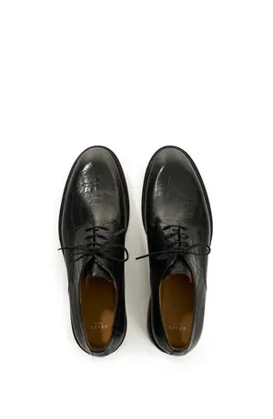 VELEZ Croco Embossed Leather Derby Shoes