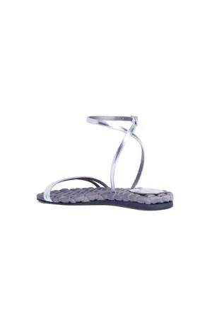 Aera Faye Vegan Flat Sandal - Silver