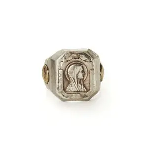 SAINT VAGABOND Sterling Silver Mother Mary With Medallions Ring - Sterling Silver With Brass