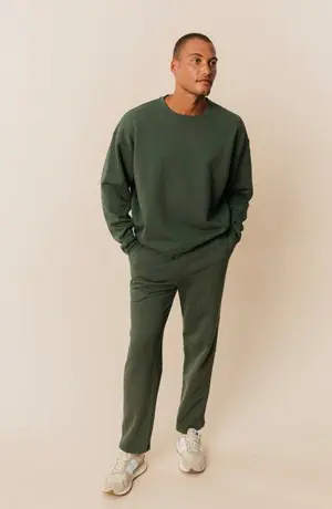 OCIO Organic Cotton Teddy Oversized Crewneck - Spruce