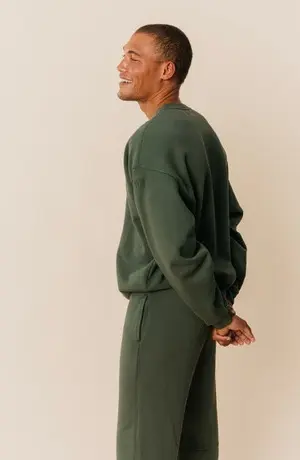 OCIO Organic Cotton Teddy Oversized Crewneck - Spruce