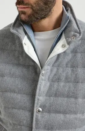 Brunello Cucinelli Cashmere Flannel Down Jacket - Grey
