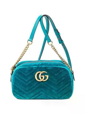 Gucci Gg Marmont Chain Crossbody Bag - Blue