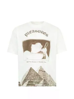 PLEASURES Elevation Pyramid-print T-shirt - White
