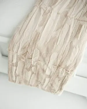 MINKY COUTURE Sorbet Almond Croissant Blanket - Beige