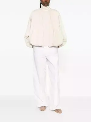 LEMAIRE Soft Pleated Blouson In Cotton Satin - Neutrals