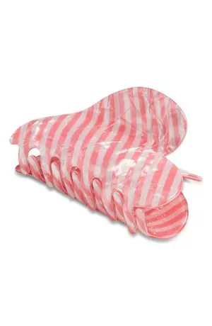 Chelsea28 Heart Stripe Claw Clip - Pink Multi