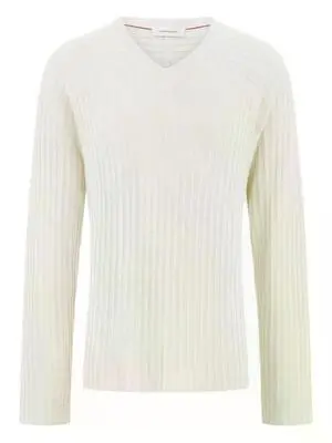 FERRAGAMO V-neck Ribbed Knit Sweater