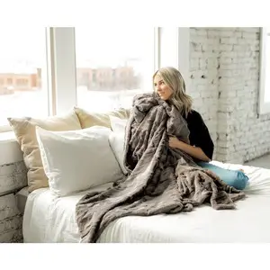 MINKY COUTURE Sorbet Charcoal Blanket - Gray