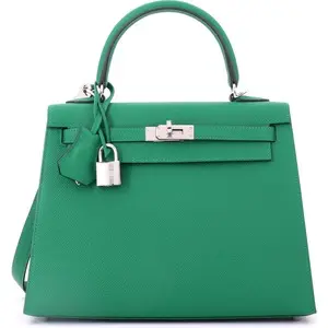 Hermès Kelly Handbag Green Epsom 25