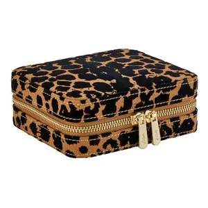 Wolf Savanna Leopard Print Jewelry Zip Case
