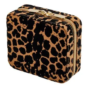 Wolf Savanna Leopard Print Jewelry Zip Case