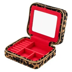 Wolf Savanna Leopard Print Jewelry Zip Case