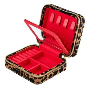 Wolf Savanna Leopard Print Jewelry Zip Case