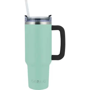 BRENTWOOD Insulated Stainless Steel Tumbler Cup With Handle, Lid - Blue