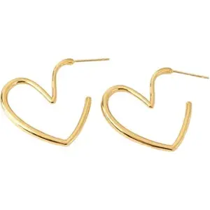 ERIN MCDERMOTT JEWELRY Heart Hoop Earrings - Gold