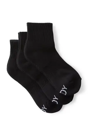 Cotton:on Active Quarter Crew Sock 3-pack - Black