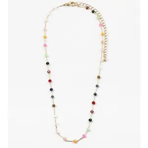 ERIN MCDERMOTT JEWELRY Isabel Gemstone Beaded Chain Necklace - Gold