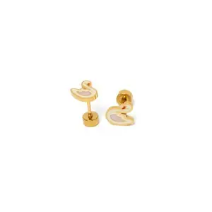 PIP POP Swan Stud Earrings - White