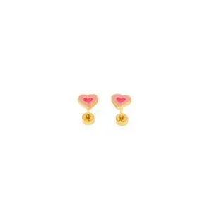 PIP POP Radiant Heart Stud Earrings - Pink
