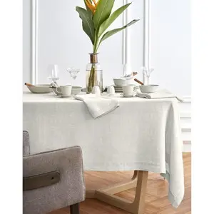 SOLINO HOME Linen Tableclothsonoma Light Flax