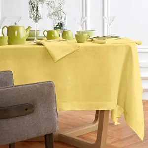 SOLINO HOME Linen Tableclothsonoma Yellow