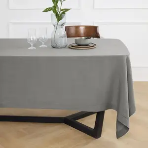 SOLINO HOME Linen Tableclothsonoma Hemstitch - Grey