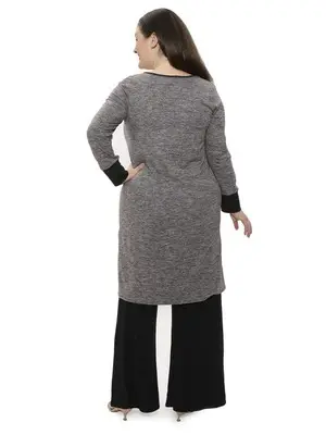 24SEVEN COMFORT APPAREL Two Tone Top And Pant Set - Black