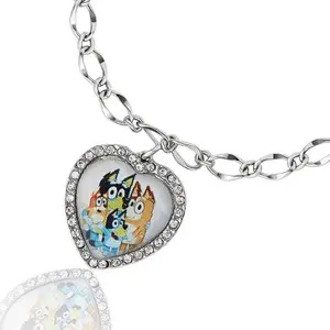 BLUEY Heart Pendant Chain Bracelet